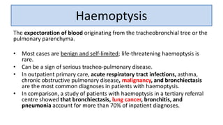 Hemoptysis - a case-based discussion | PPTX
