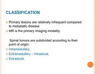 Spinal cord lesions and its radiological imaging finding. | PPTX