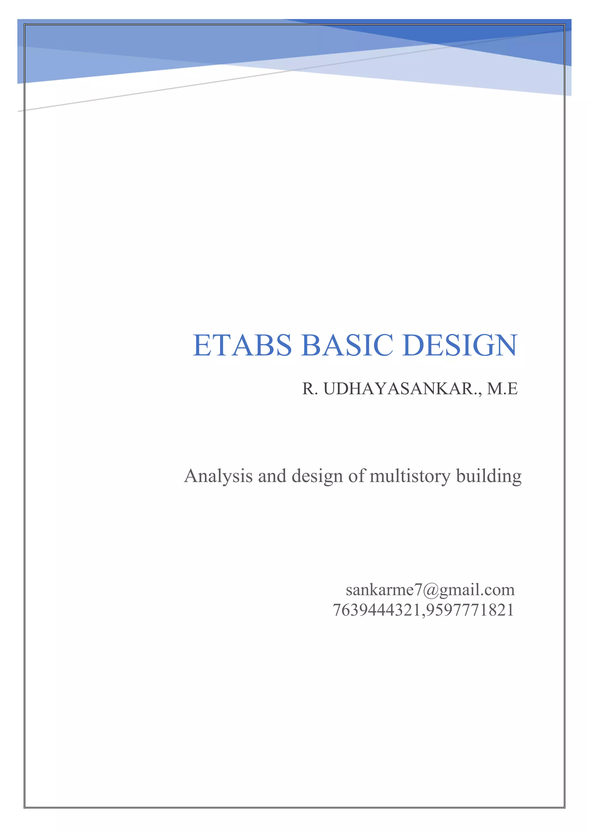 Etabs Basic Design Pdf