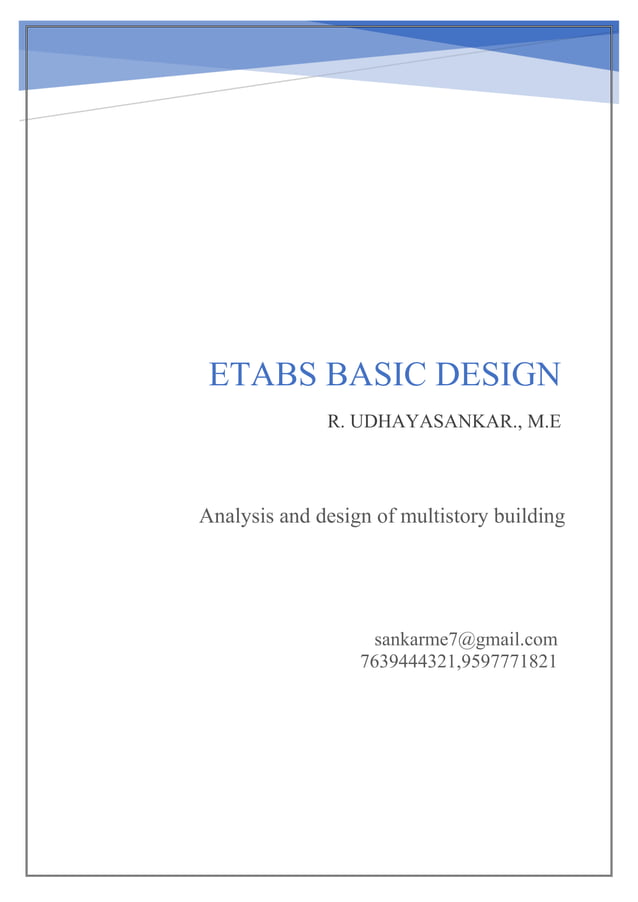 ETABS BASIC DESIGN | PDF | Civil Engineering Industry | Industries