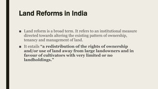 Indian economy | PPTX | Land and Farms | Real Estate