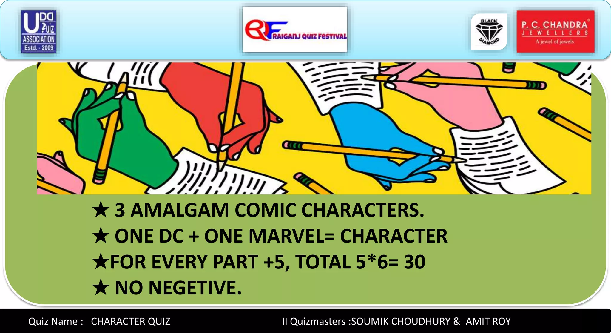 CHARACTER QUIZ FINAL- AMIT ROY--RQF 2019 | PPTX
