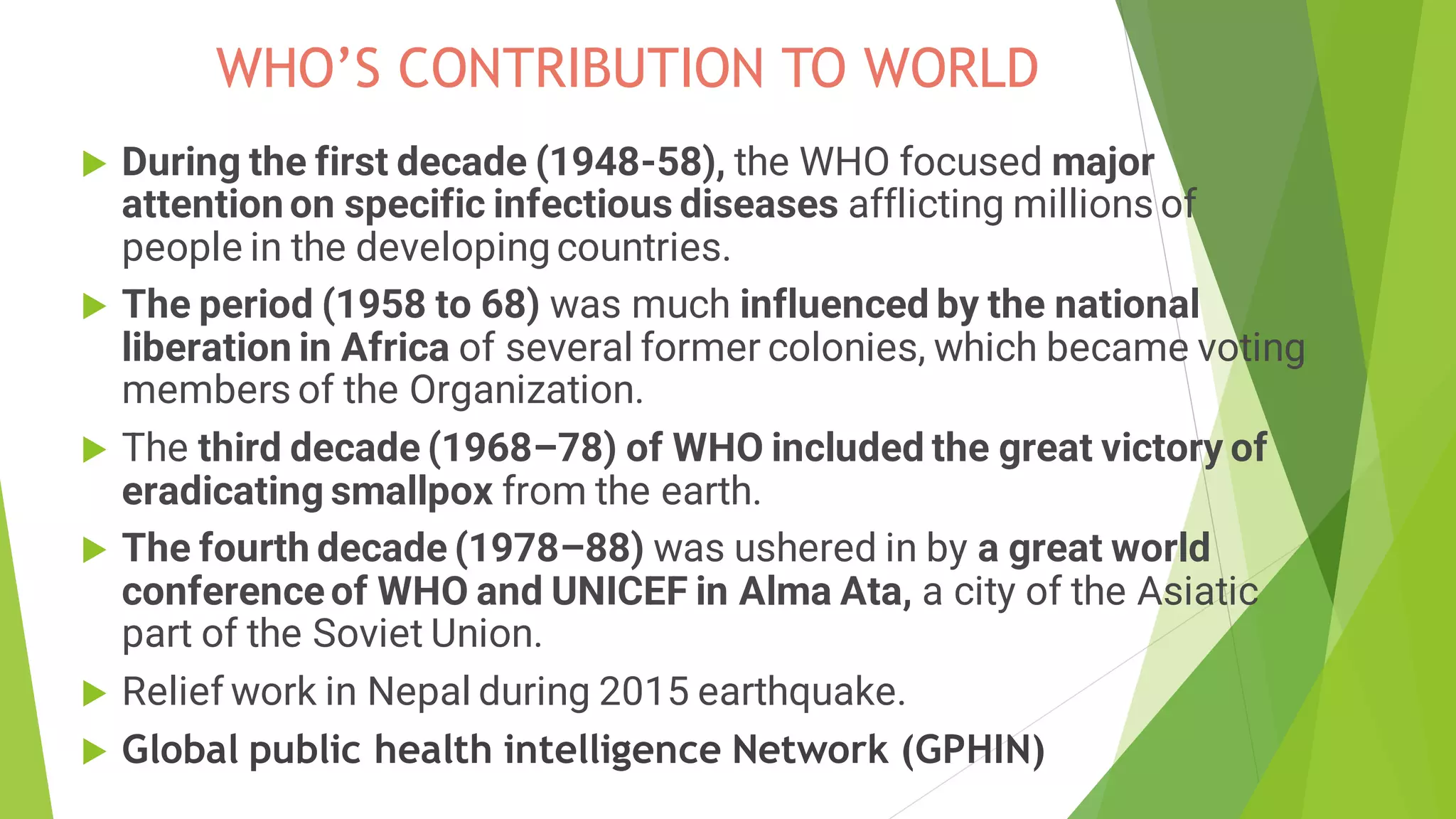 World Health organization Ppt | PDF