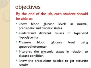 the estimation of the serum glucose level | PPTX