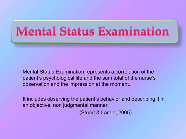 Mental status examination..ppt | Mental Health | Diseases and Conditions