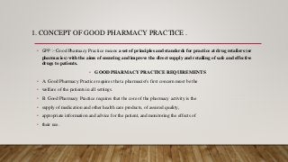 Introduction to the concept of Good Pharmacy Practice and SOPs. | PPTX