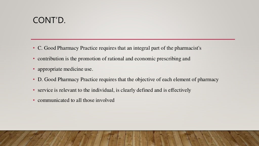 Introduction to the concept of Good Pharmacy Practice and SOPs. | PPTX