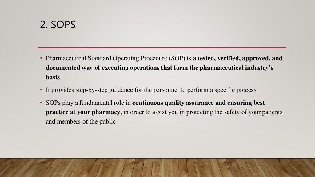 Introduction to the concept of Good Pharmacy Practice and SOPs. | PPTX