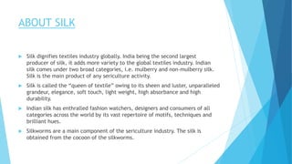 Presentation on economic importance of silk | PPTX