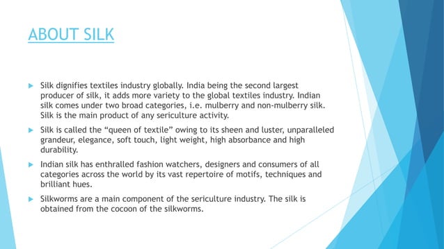 Presentation on economic importance of silk | PPTX