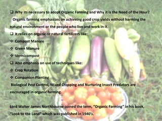 Organic farming by Dr. Jyoti kumari | PPTX