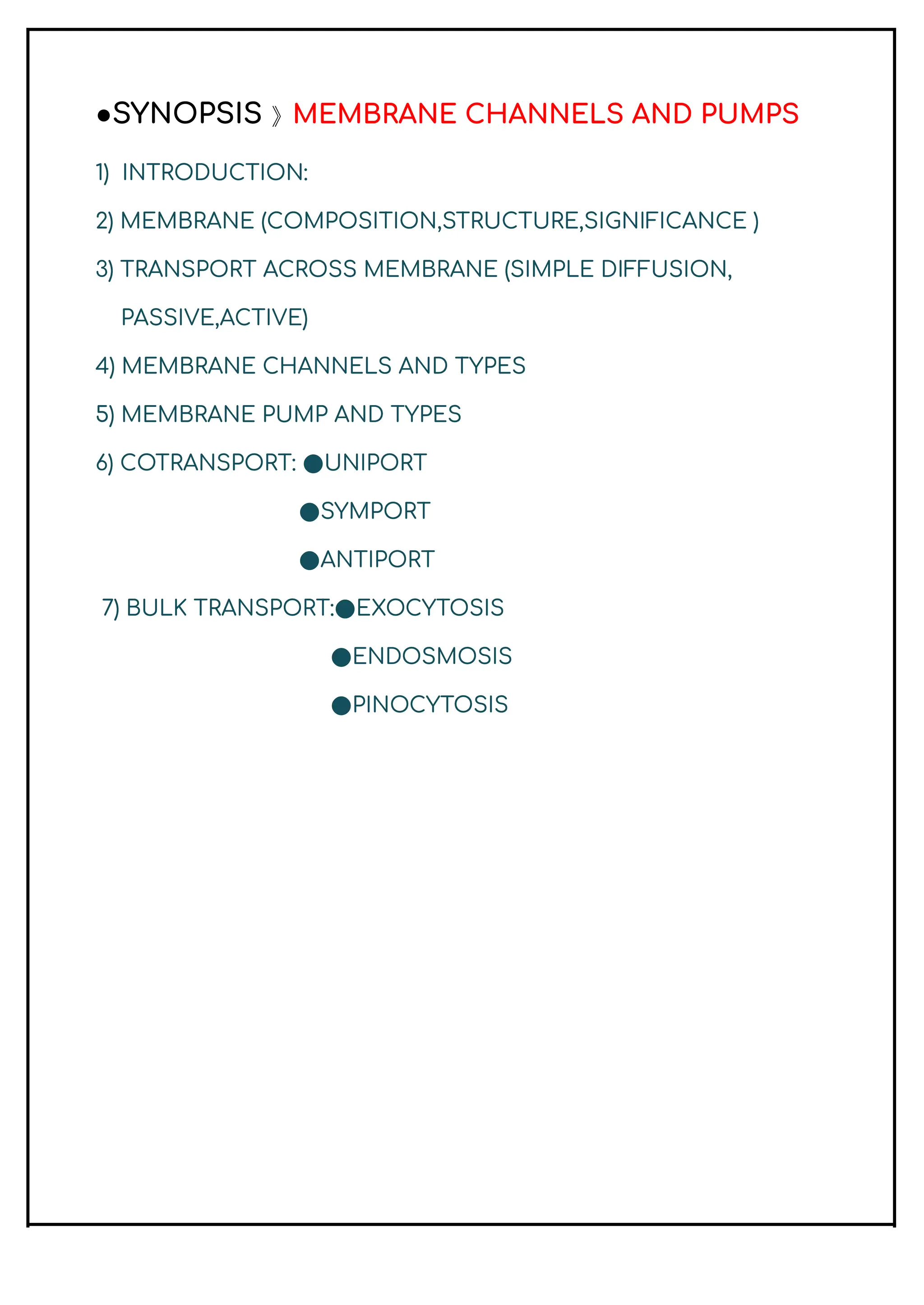 Membrane Channels And Pump | PDF