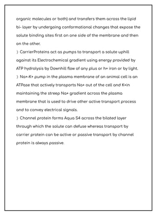 Membrane Channels And Pump | PDF