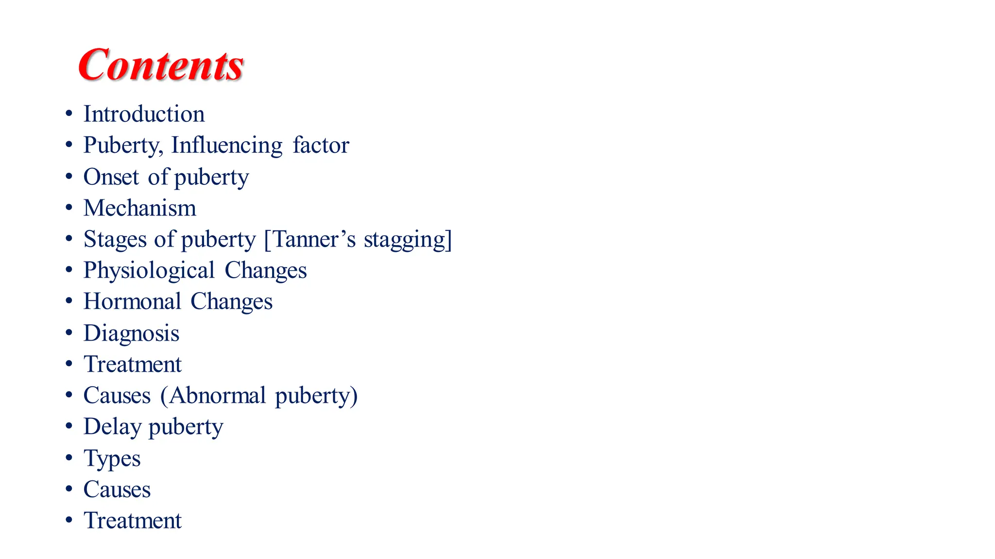 Onset and delay puberty seminar M.Sc. zoology | PDF