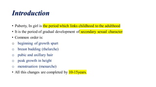 Onset and delay puberty seminar M.Sc. zoology | PDF