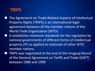 Trips trade related aspects of intellectual property rights | PPT