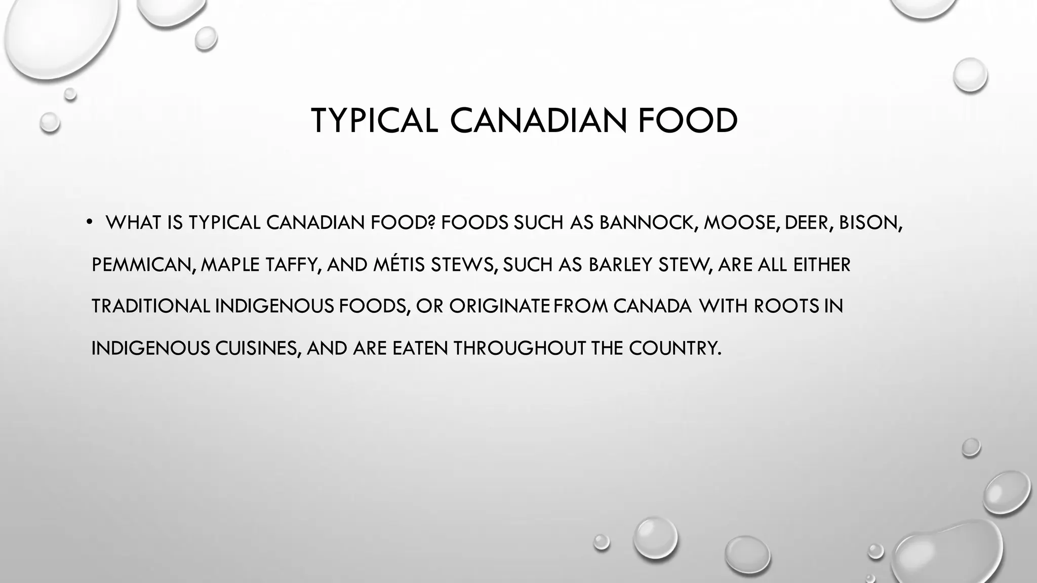Canadian Foods culture and it’s benefits | PDF