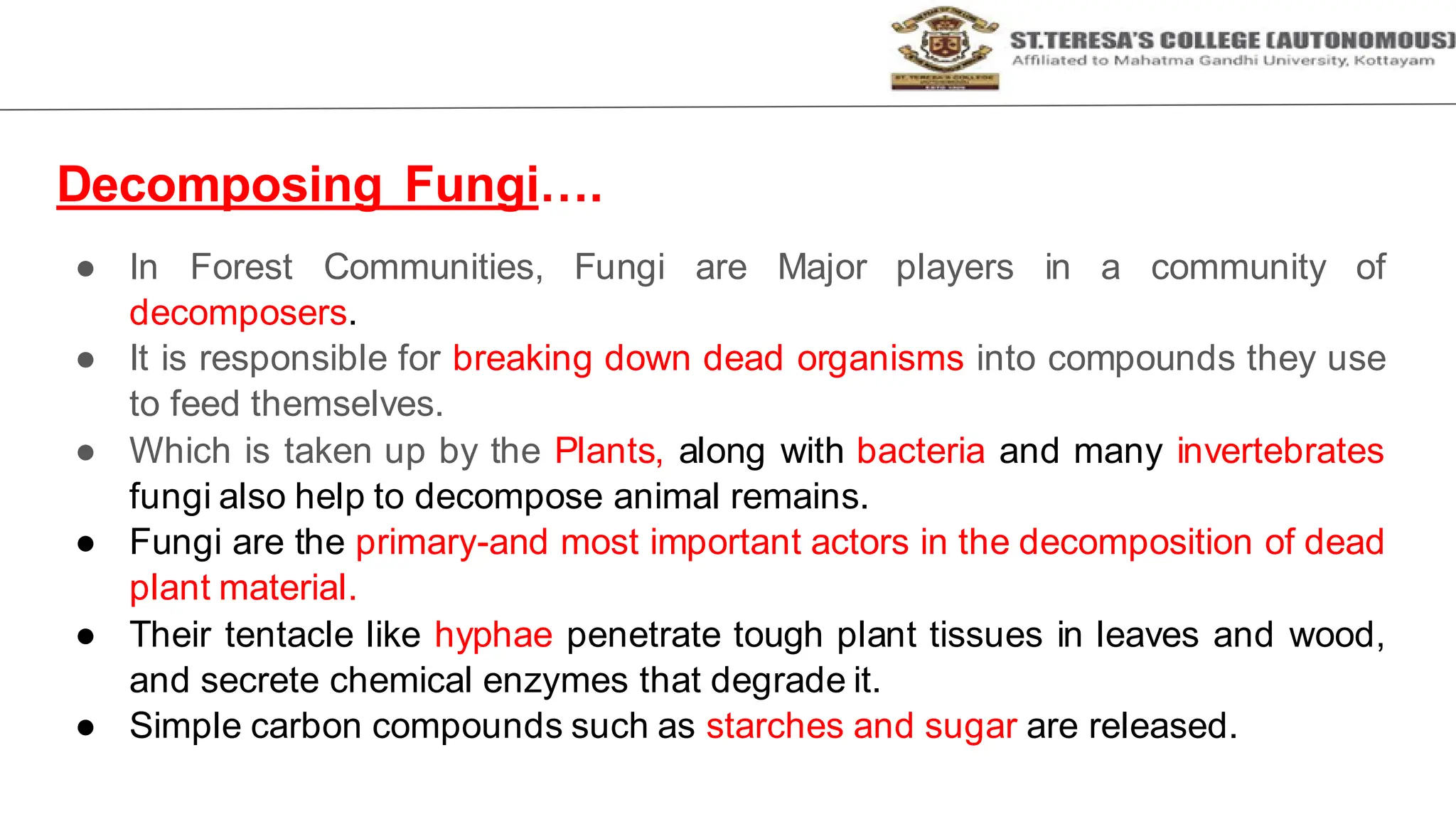 Fungal decomposition of organic matter and coprophilous fungi | PDF ...