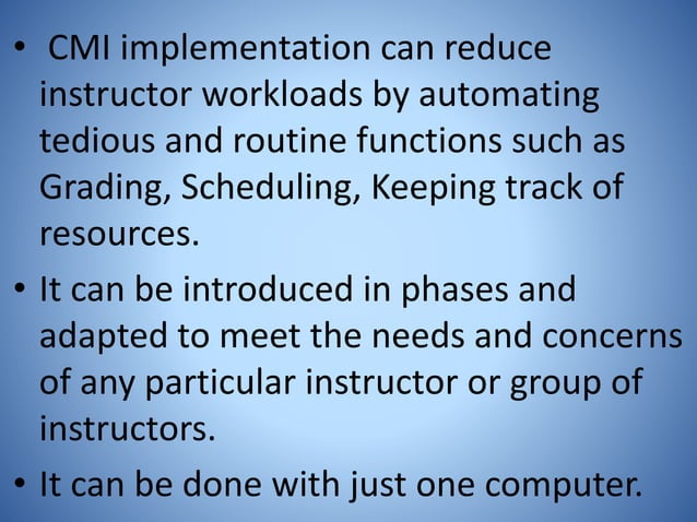 Computer Managed Instruction (CMI) | PPTX