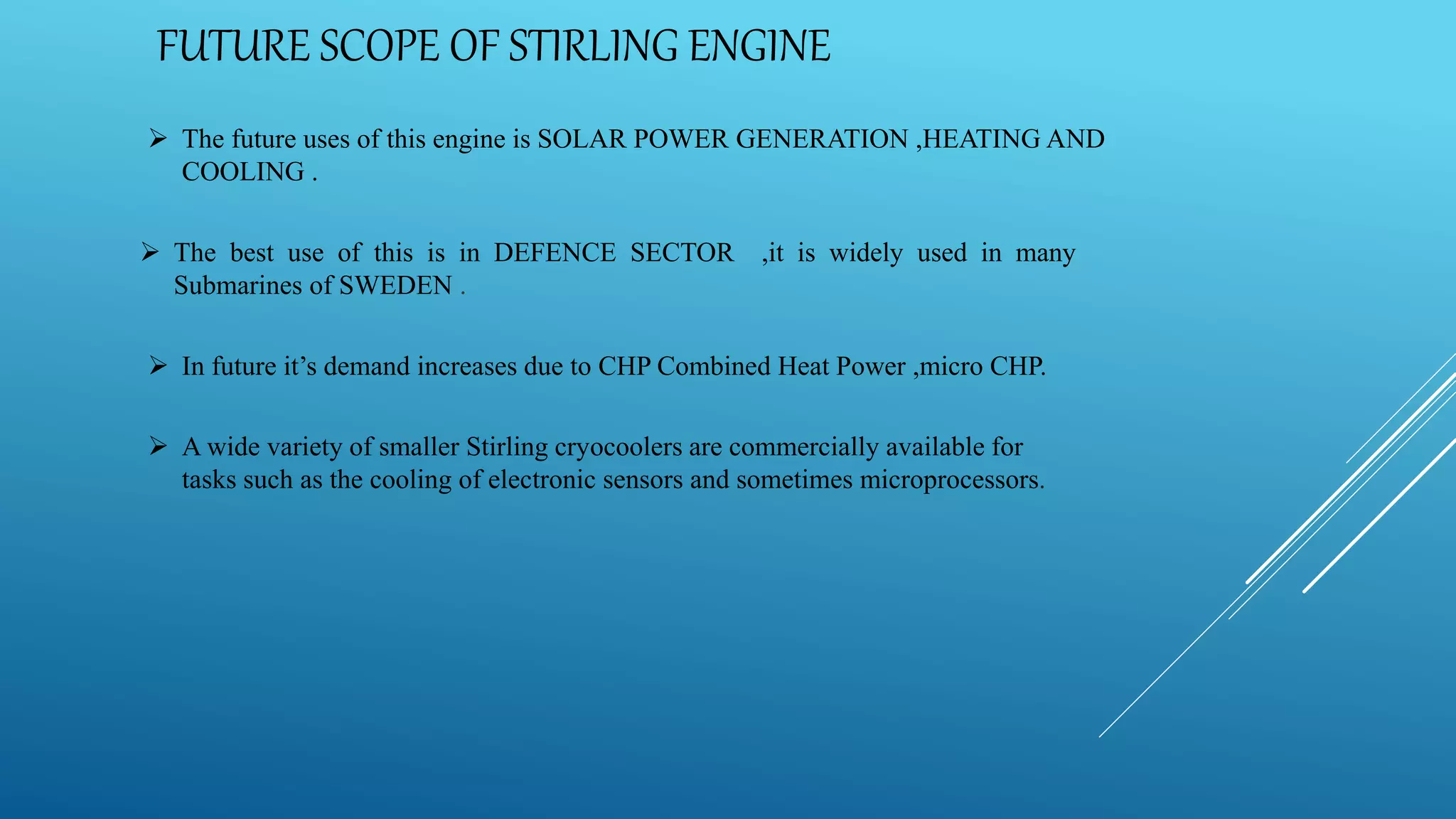 Application of Stirling engine | PPTX