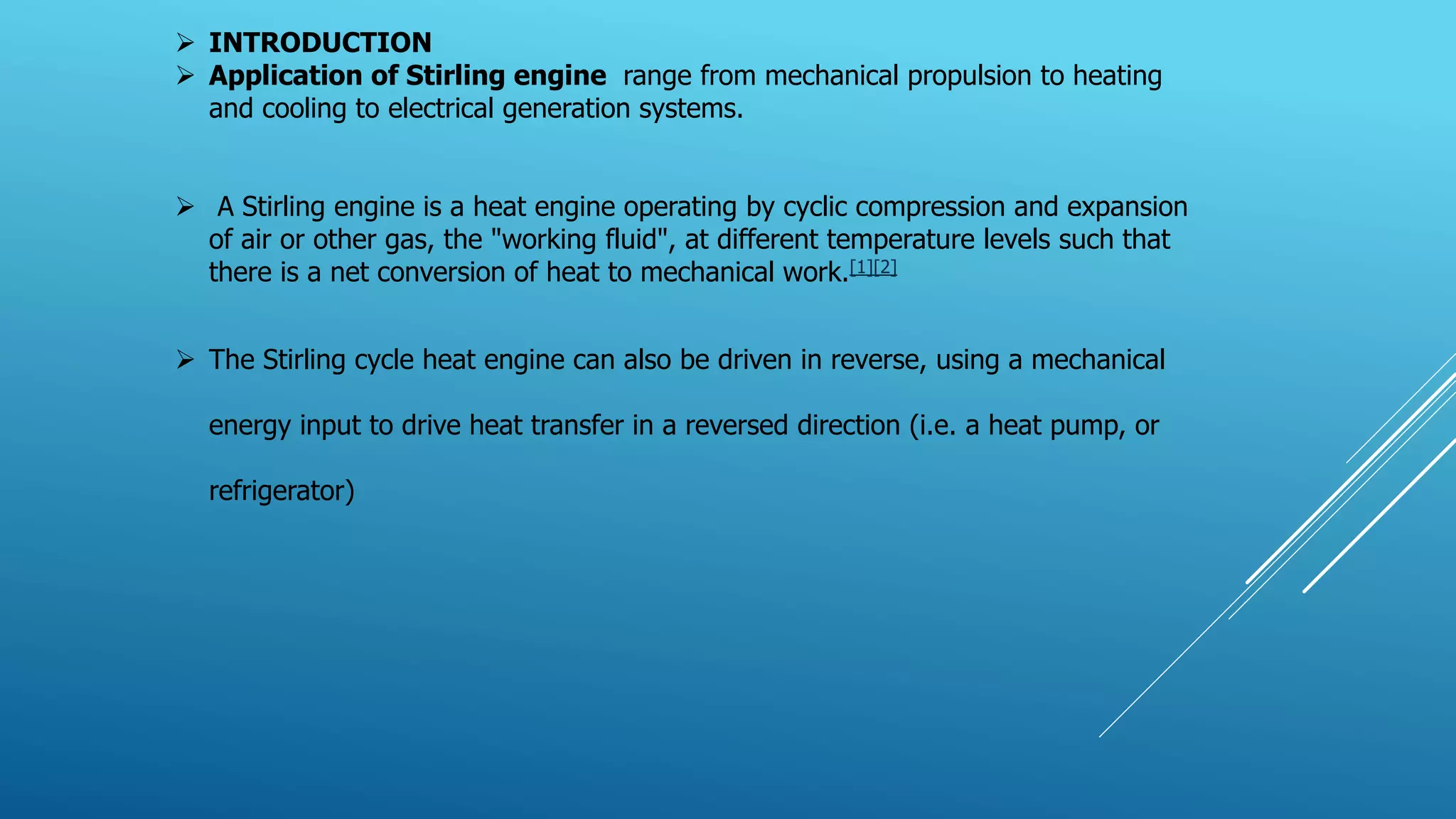 Application of Stirling engine | PPTX