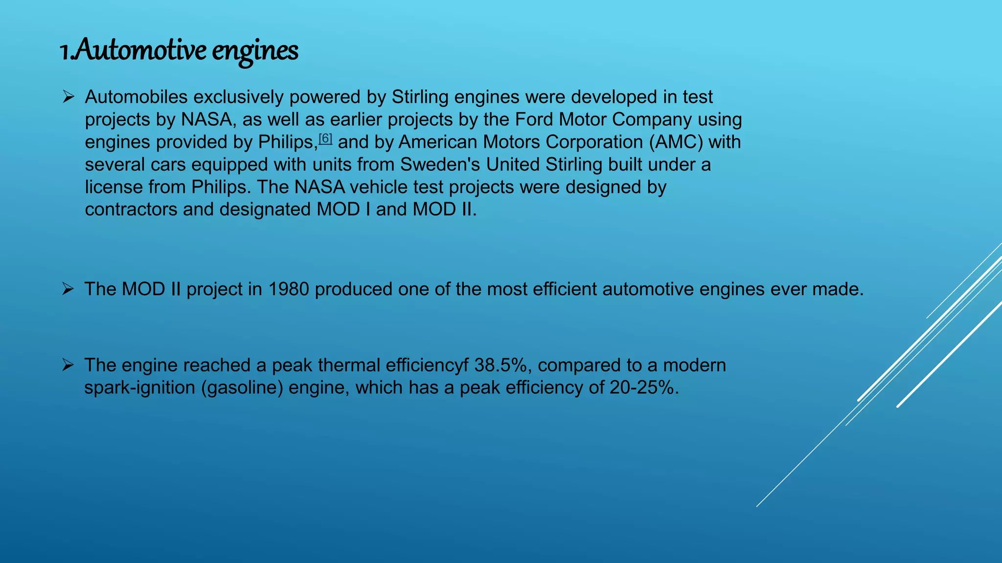 Application of Stirling engine | PPTX