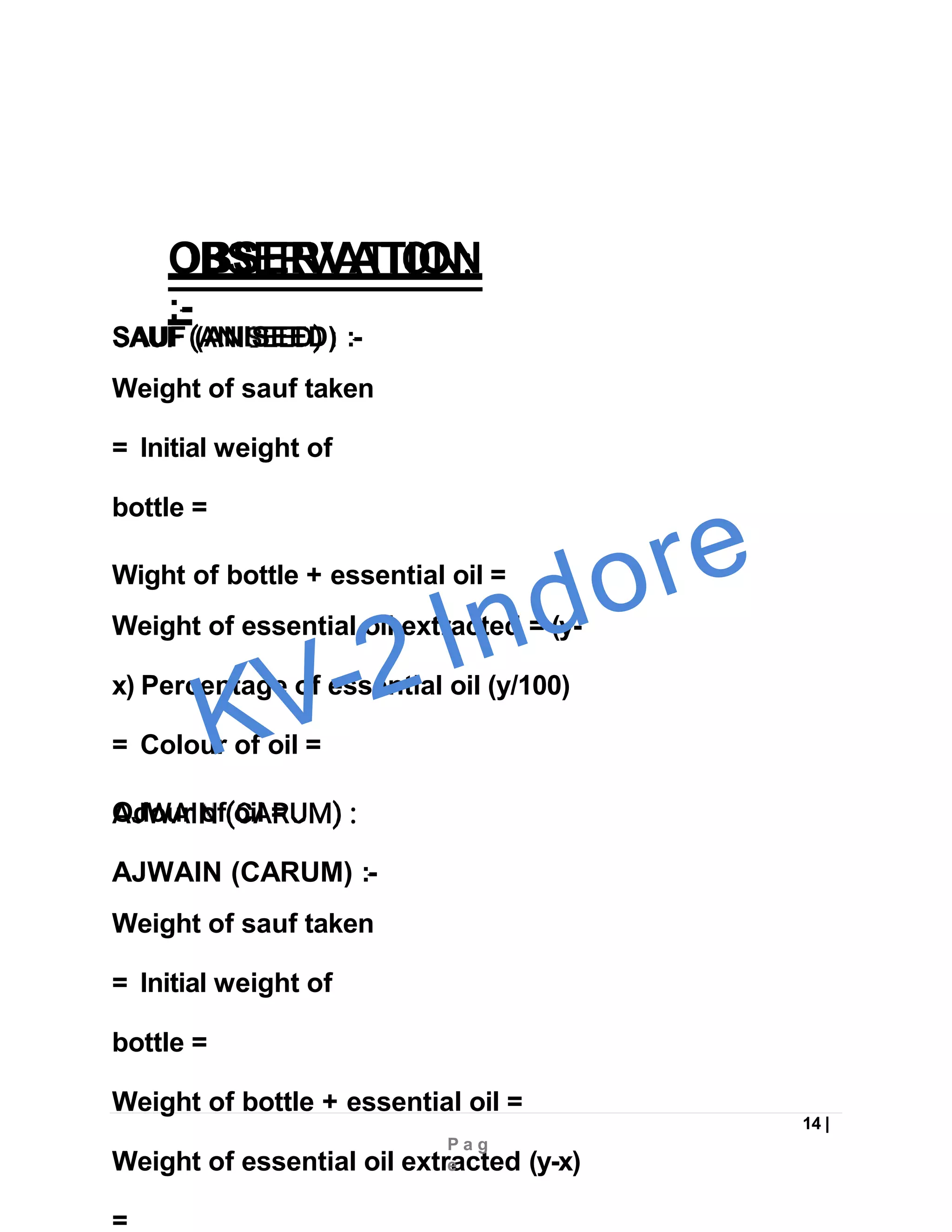 Chemistry kv -2 indore investigatory project | PPTX