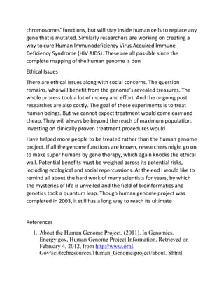 Human genome project | DOCX