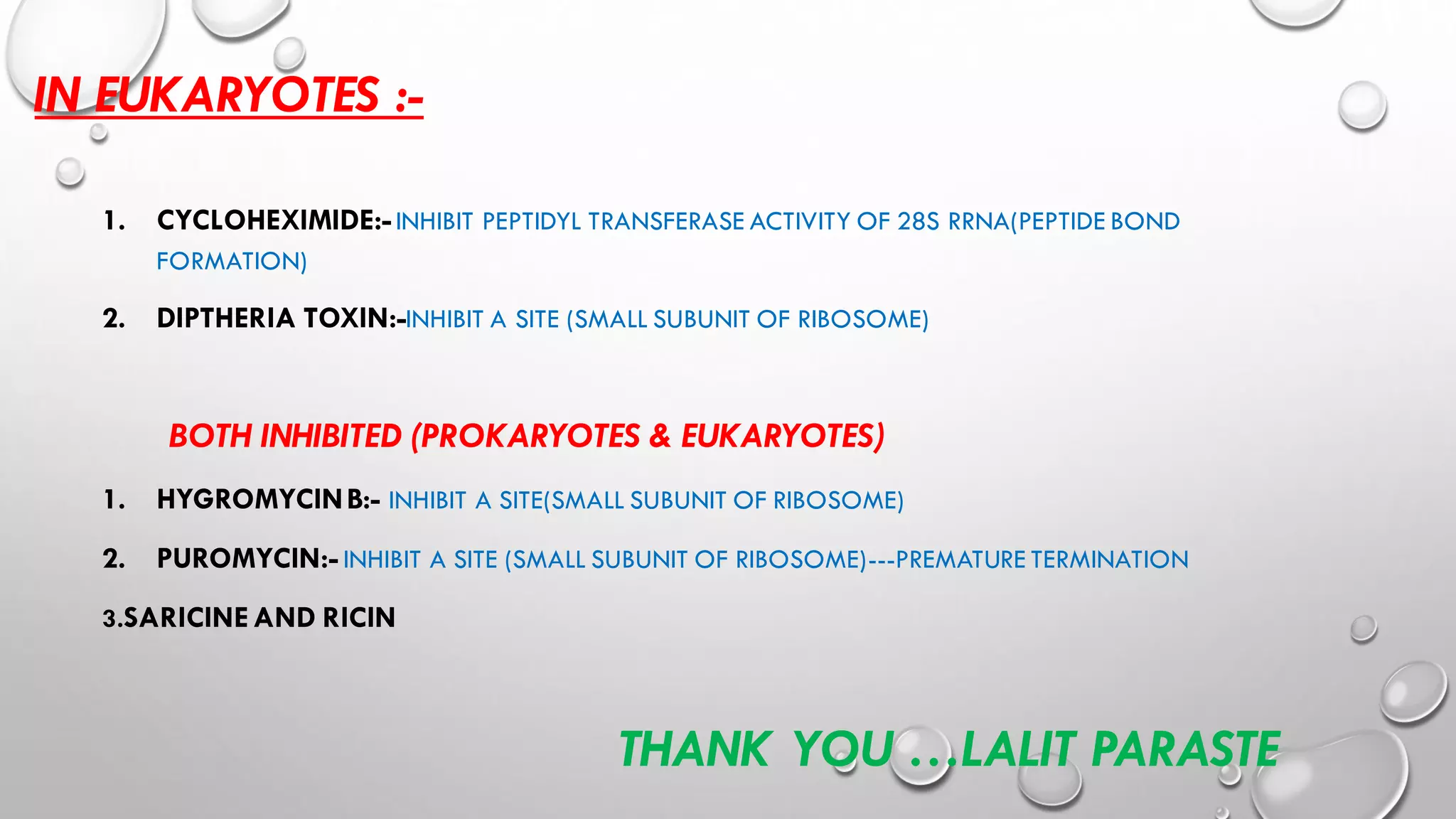 Transcription & Translation inhibitors | PDF