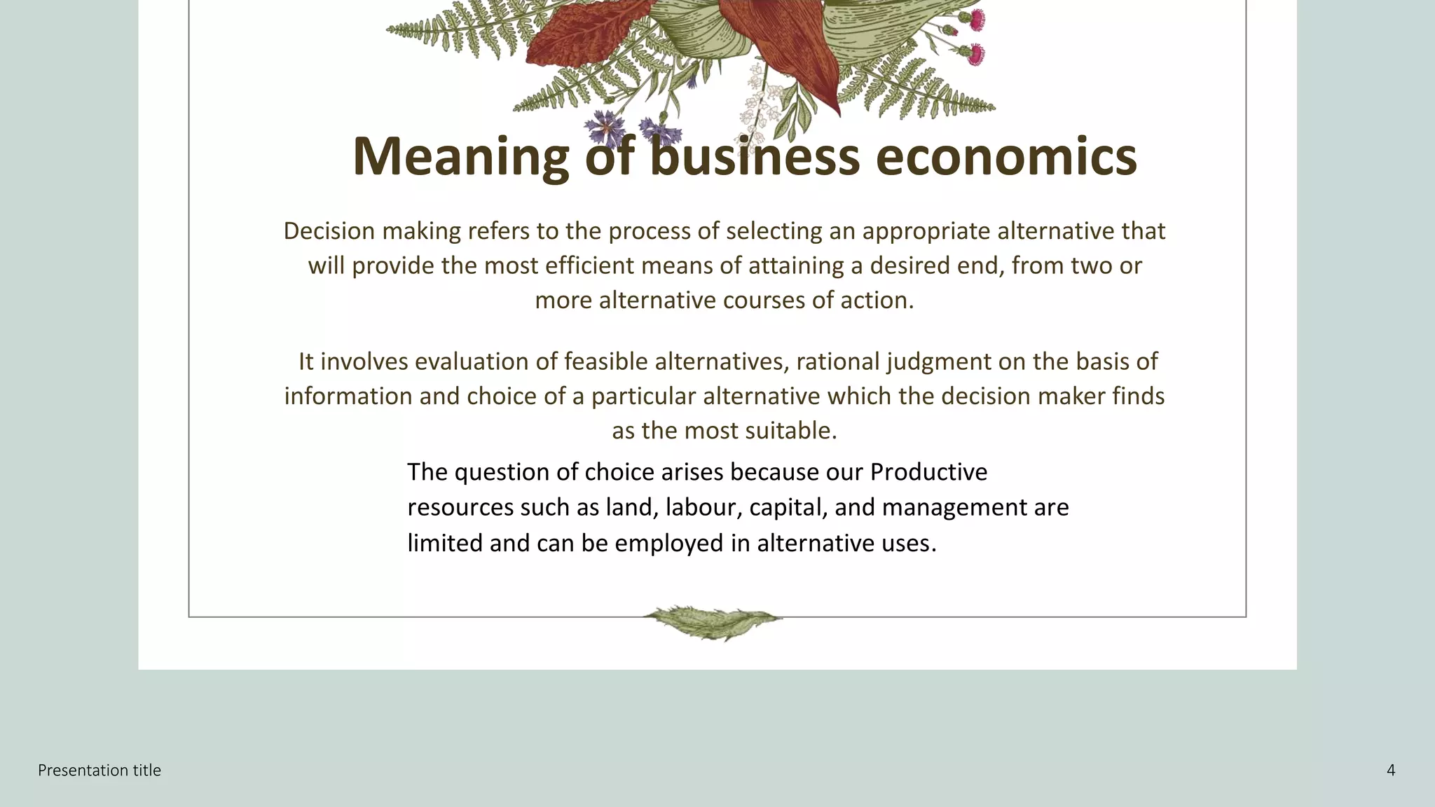Basic business economics | PPT