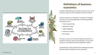 Basic business economics | PPTX