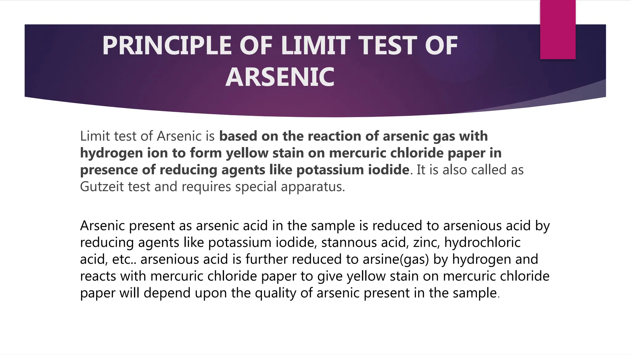 Linit test for arsenic done through right setup.pptx