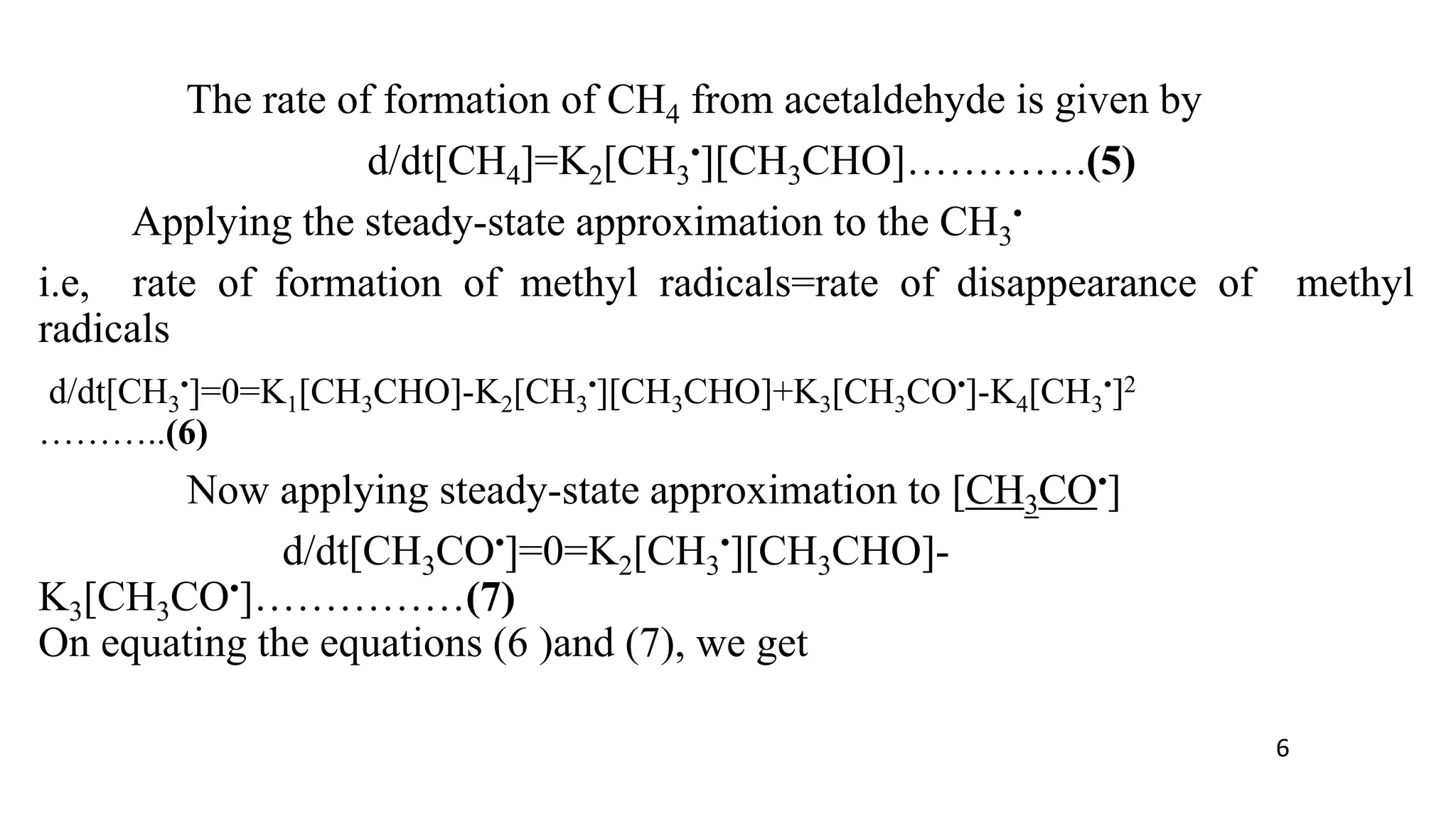 Kinetics of Pyrolysis of acetaldehyde | PPTX