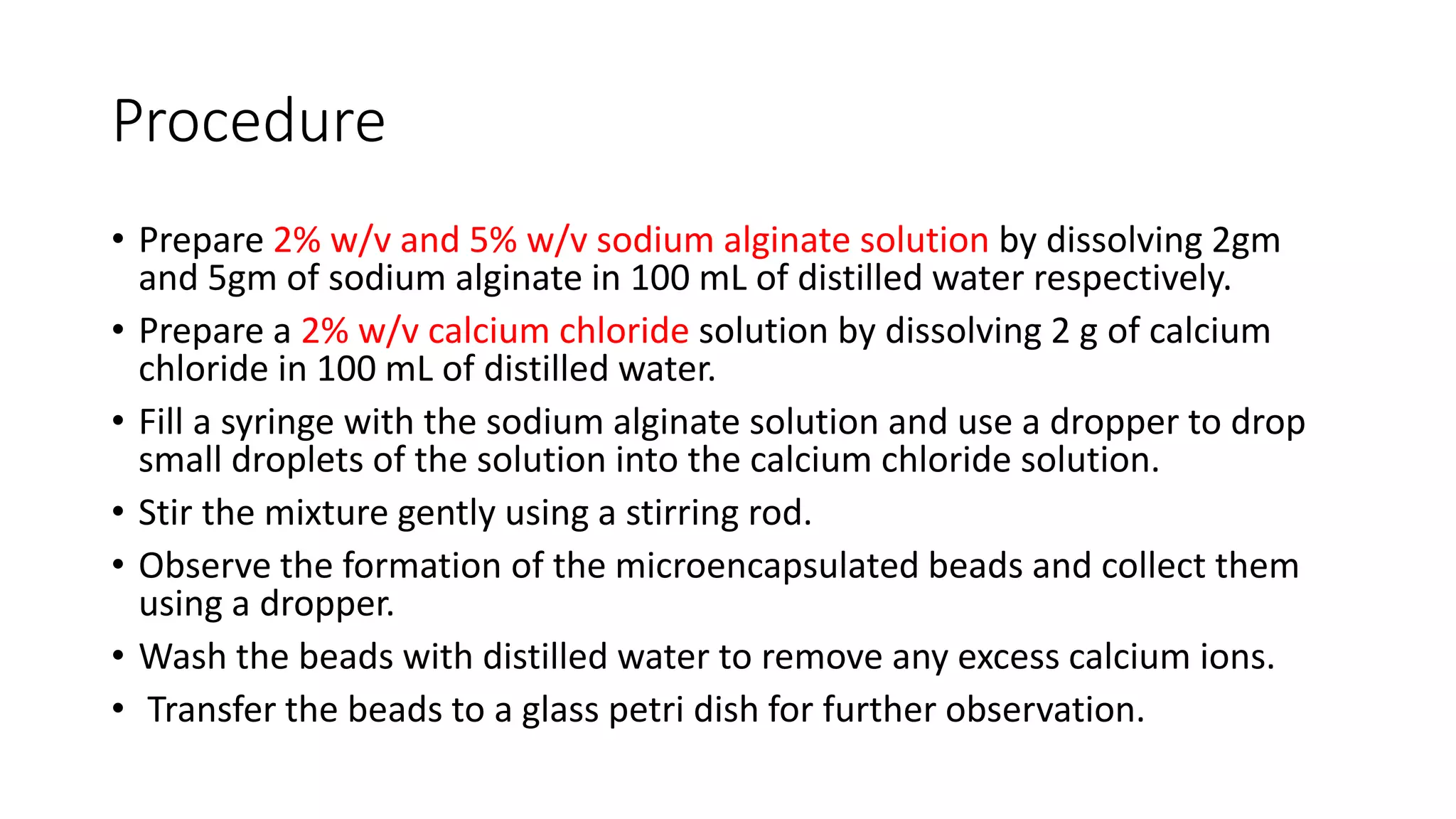 Sodium alginate beads | PPTX