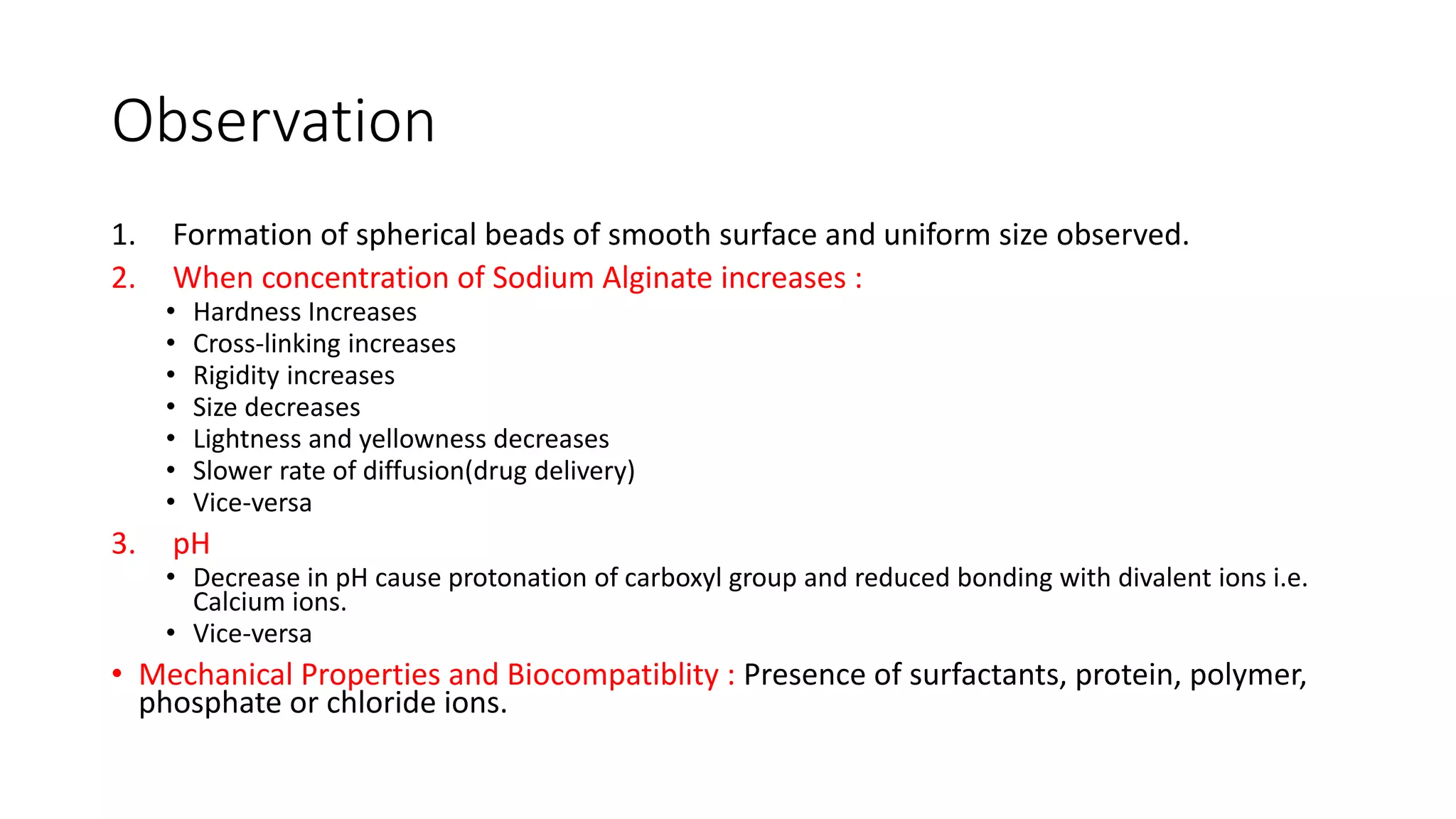 Sodium alginate beads | PPTX