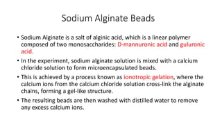 Sodium alginate beads | PPTX