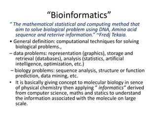 Basic of bioinformatics | PDF
