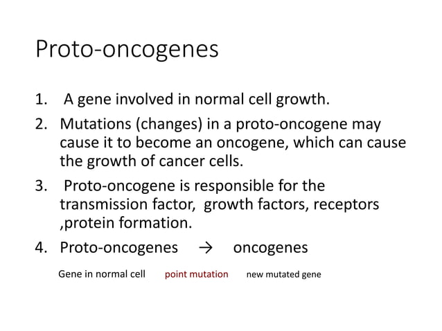 Oncogenes, proto-oncogenes and tumor suppressor gene | PPTX | Cancer ...