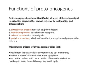 Oncogenes, proto-oncogenes and tumor suppressor gene | PPTX