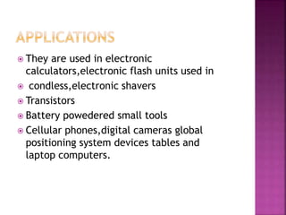 CONSTRUCTION AND WORKING OF BATTERIES | PPTX