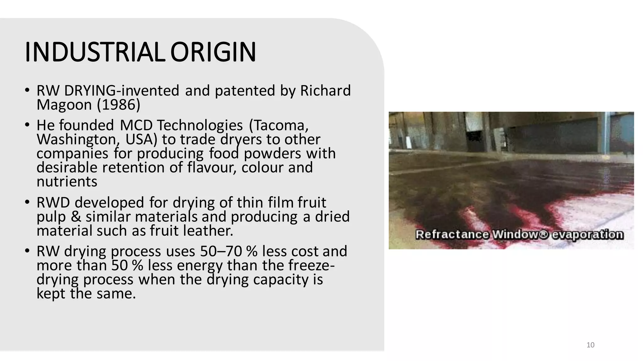 REFRACTANCE WINDOW DRYING | PDF