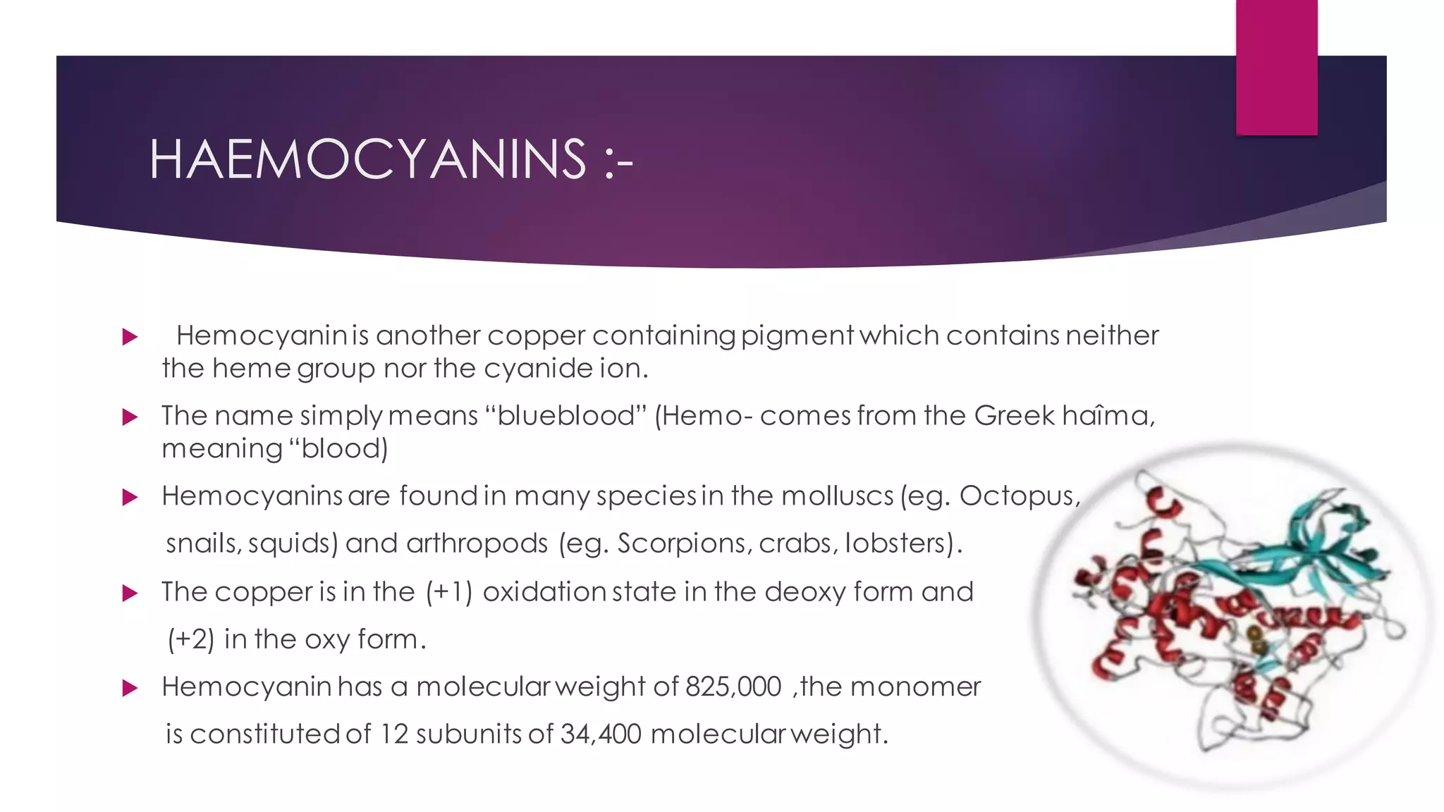 Hemocyanin & Hemethrine | PDF