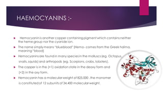 Hemocyanin & Hemethrine | PDF