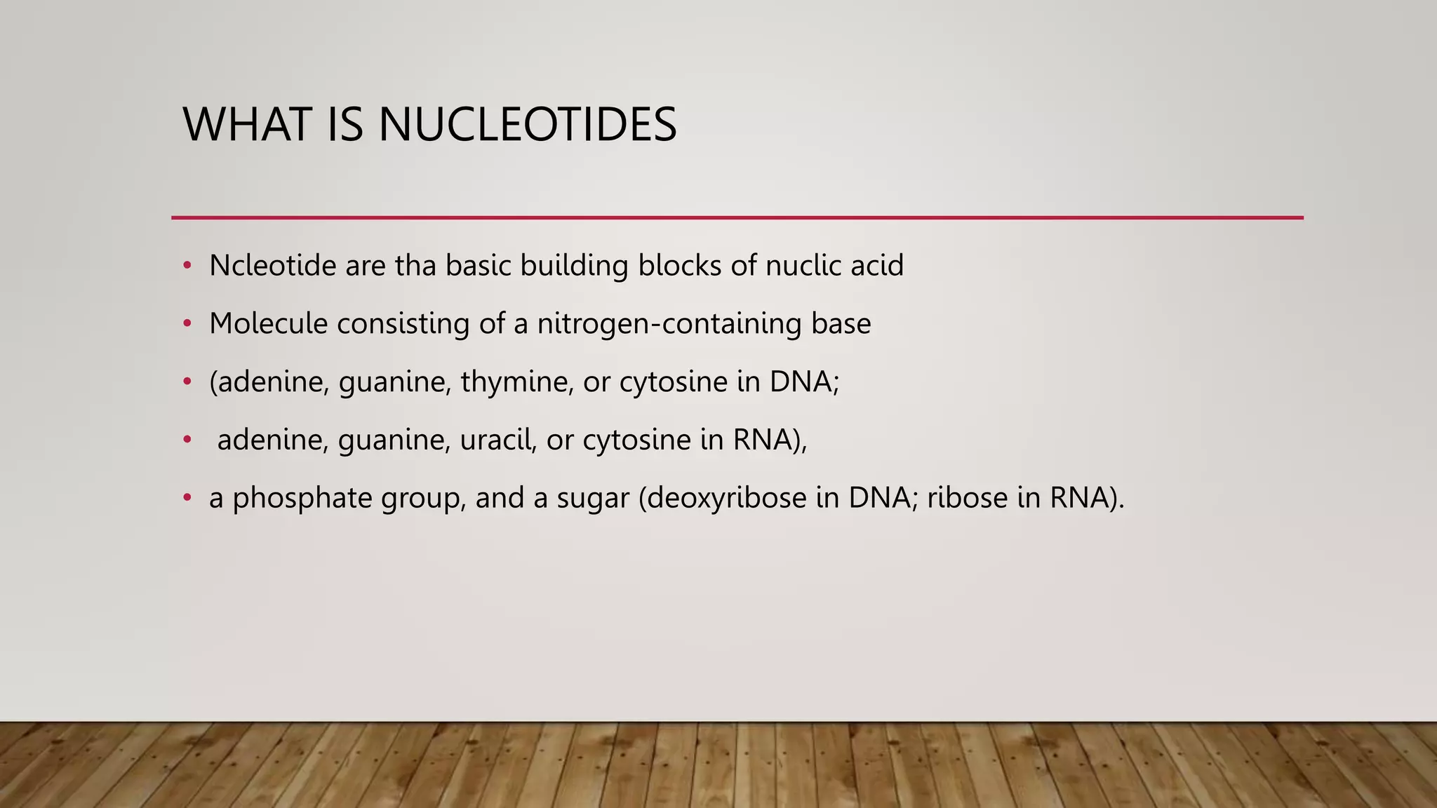 Structure of nucleotides | PPTX