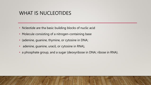 Structure of nucleotides | PPTX | Chemistry | Science
