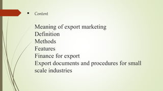 EXPORT MARKETING | PPT