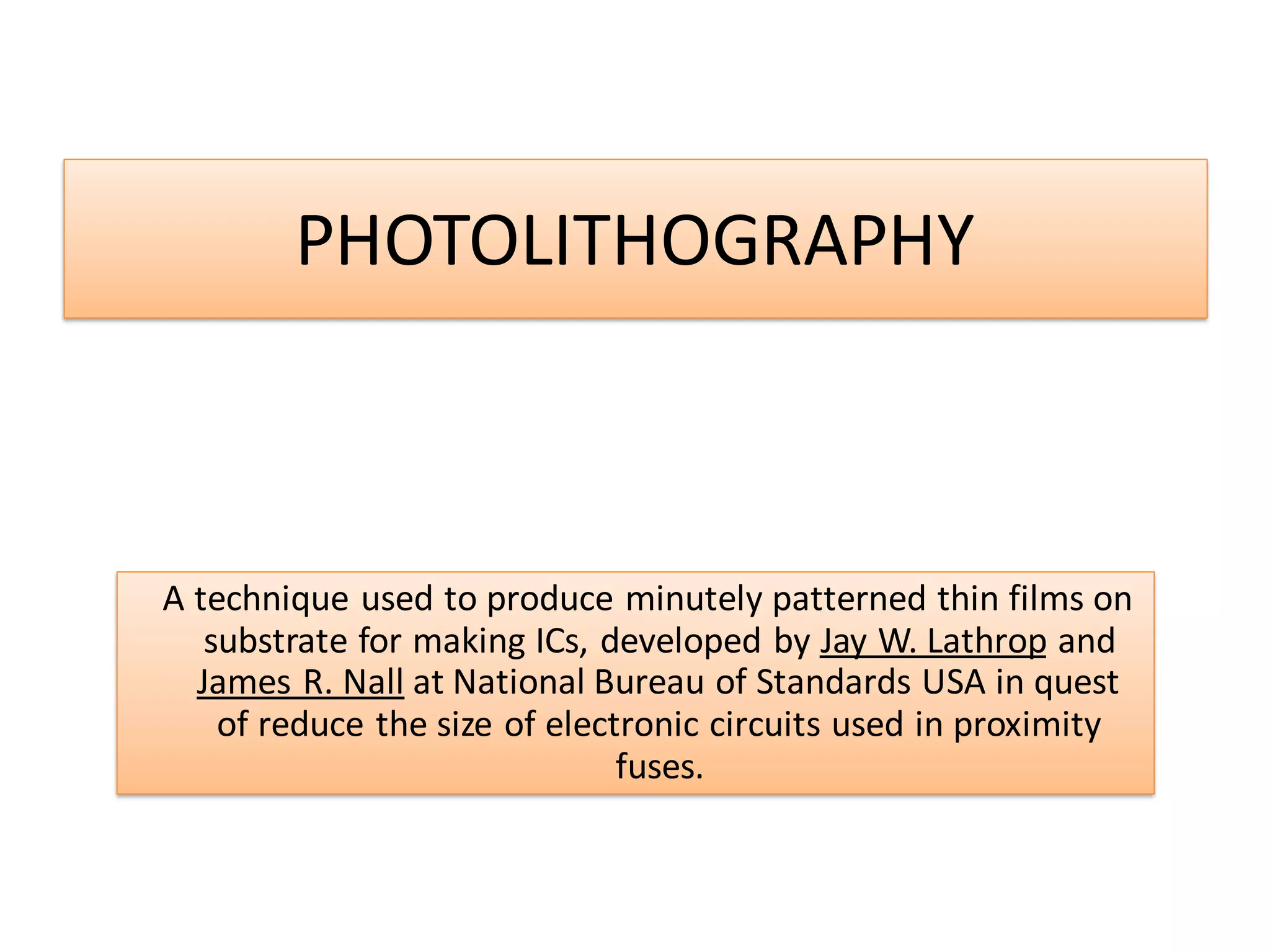 Photolithography | PDF