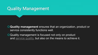 Concept of Quality Management | PPTX