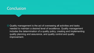 Concept of Quality Management | PPTX