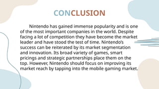 NINTENDO Co. ltd (SWOC) analysis | PPT